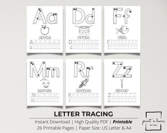 Alphabet Worksheet Handwriting Practice ABC Writing | Etsy
