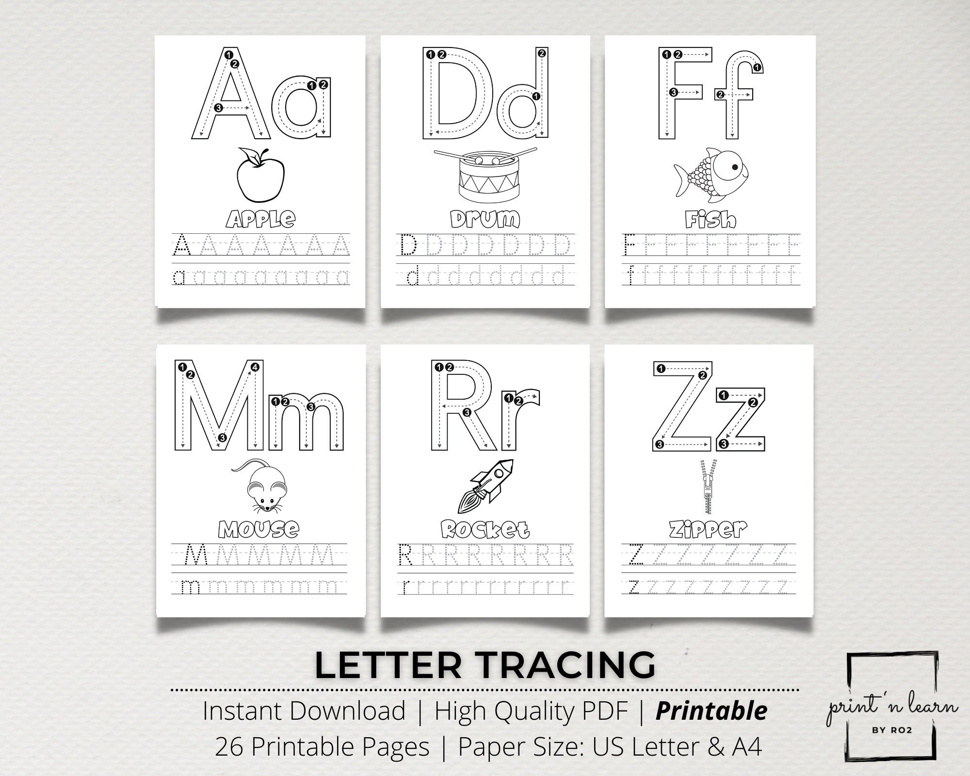 Alphabet Worksheet, Handwriting Practice, ABC Writing, Alphabet Tracing ...