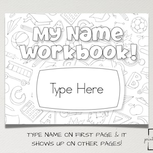 EDITABLE Name Tracing Packet Handwriting Practice Name - Etsy
