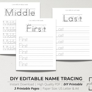 Custom Name Tracing Sheet, Handwriting Practice, Name Writing, Name ...