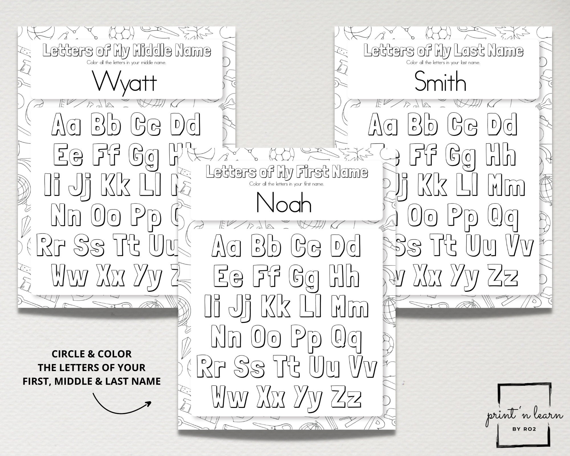 CUSTOM Name Tracing Packet, Handwriting Practice, Name Writing, Name ...