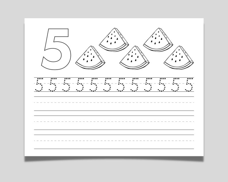 Numbers Worksheet, Handwriting Practice, Number Writing, Number Tracing ...