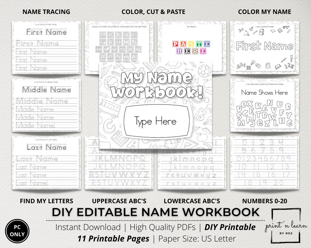 EDITABLE Name Tracing Packet, Handwriting Practice, Name Writing, Name ...