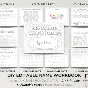 EDITABLE Name Tracing Packet, Handwriting Practice, Name Writing, Name ...