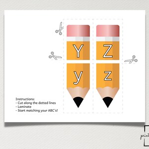 Alphabet Matching Cards, Alphabet Letter Uppercase and Lowercase Match ...