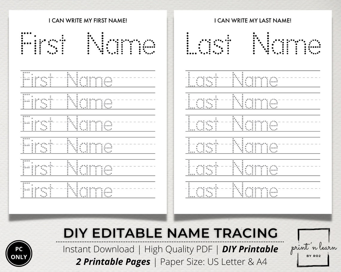 Custom Name Tracing Sheet, Handwriting Practice, Name Writing, Name ...