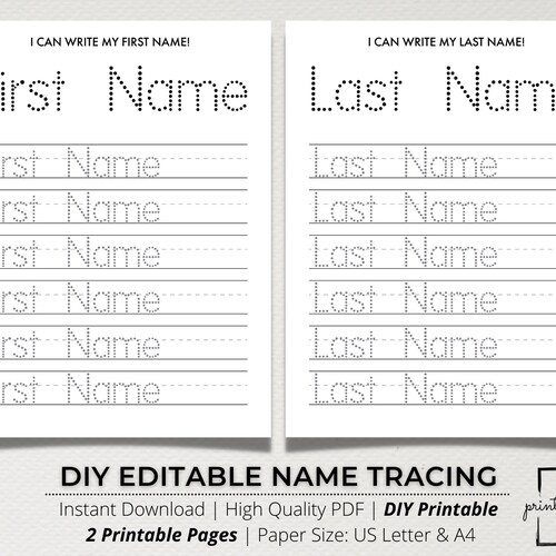 Custom Name Tracing Sheet Handwriting Practice Personalized - Etsy