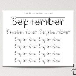 Months Tracing Packet, Handwriting Practice, Tracing Worksheets ...