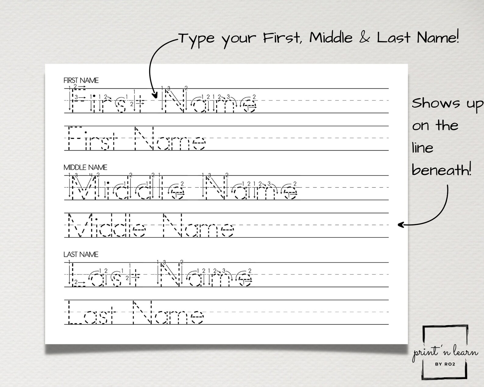 Editable Name Tracing Sheet, Handwriting Practice, Name Writing, Name ...