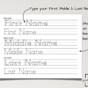 Editable Name Tracing Sheet, Handwriting Practice, Name Writing, Name ...