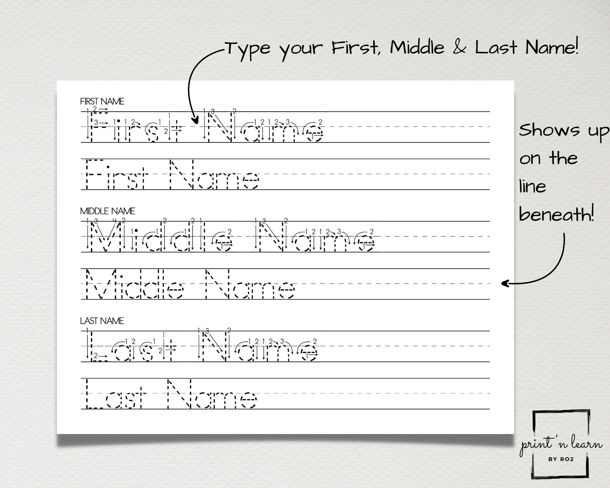 Editable Name Tracing Sheet, Handwriting Practice, Name Writing, Name ...