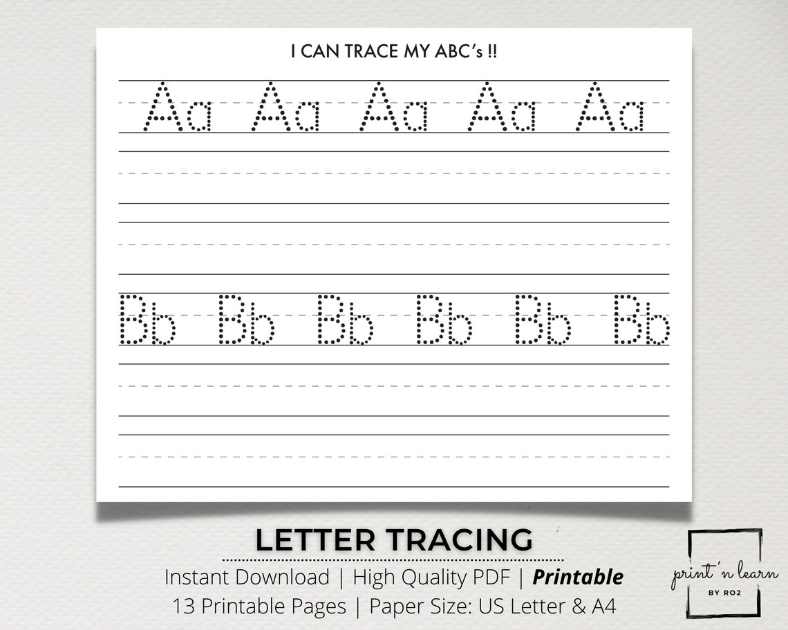 ABC Tracing Sheet, Handwriting Practice, ABC Writing, Alphabet Tracing ...