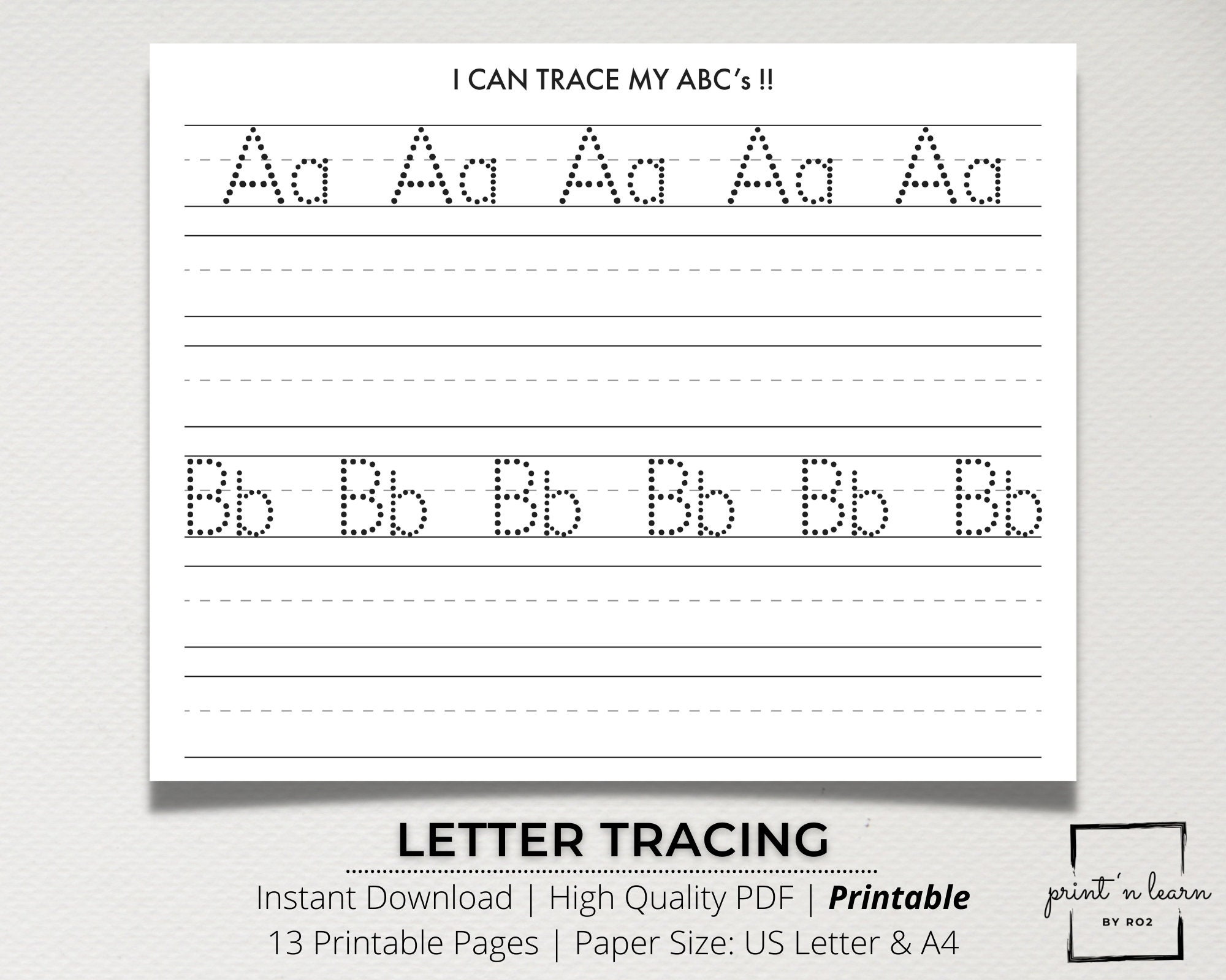 ABC Tracing Sheet, Handwriting Practice, ABC Writing, Alphabet Tracing ...