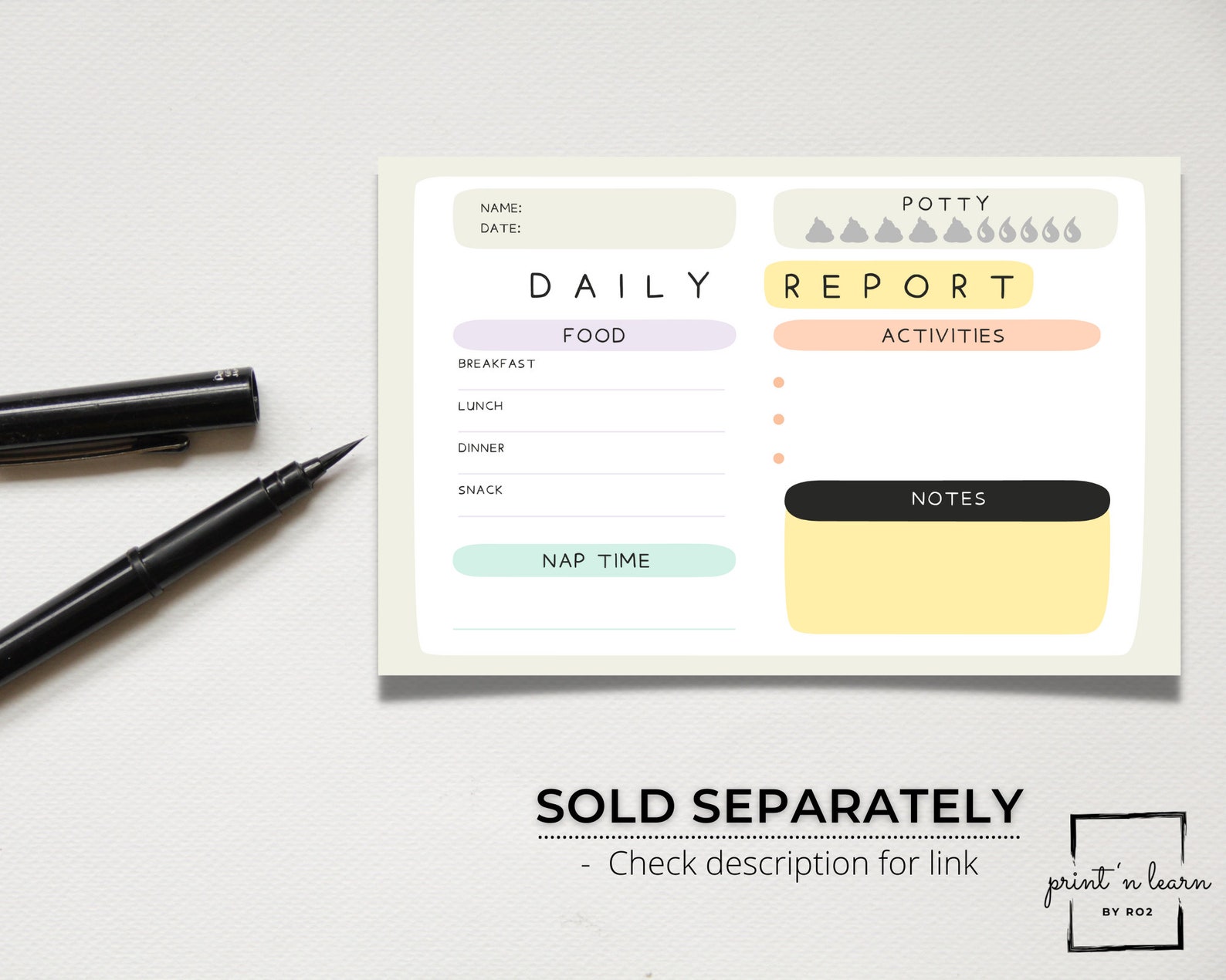 Toddler Daily Log Template, Daily Report, Toddler Report, Daycare ...