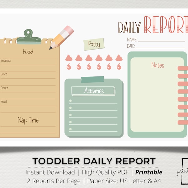 Toddler Daily Report - Etsy