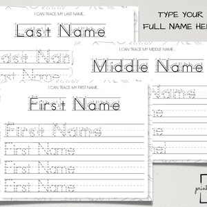 EDITABLE Name Tracing Packet, Handwriting Practice, Name Writing, Name ...