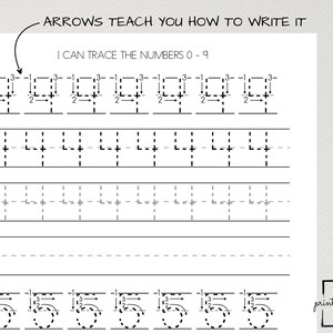 Numbers Worksheet, Handwriting Practice, Number Writing, Number Tracing ...