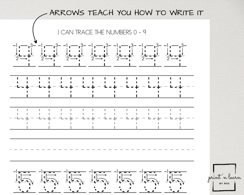 Numbers Worksheet, Handwriting Practice, Number Writing, Number Tracing ...