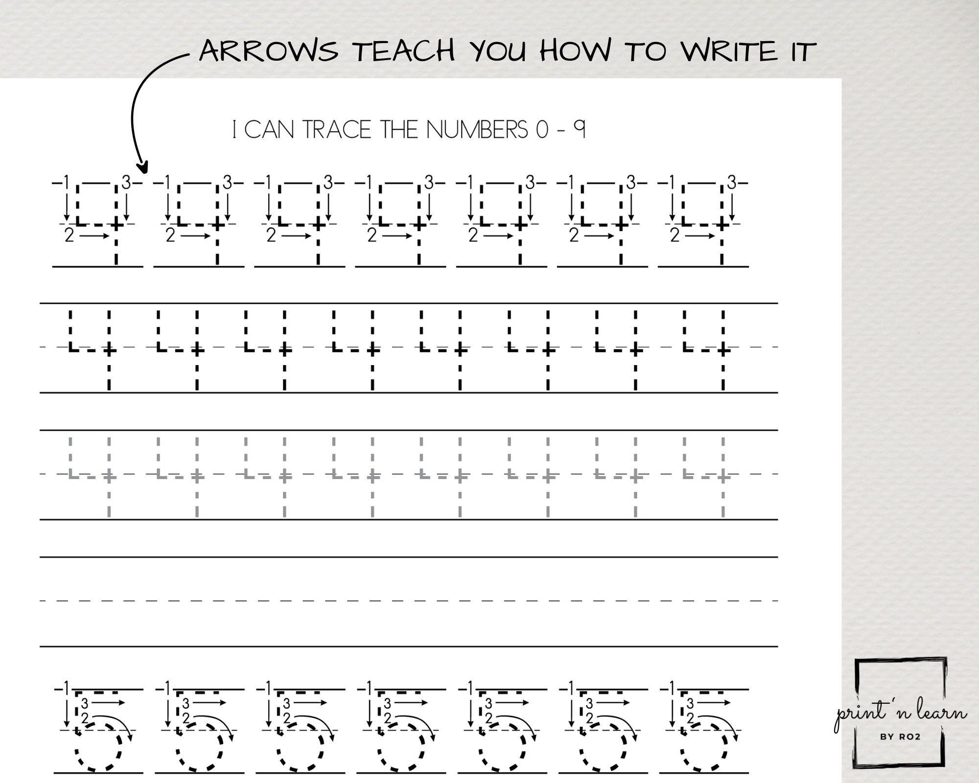 Numbers Worksheet, Handwriting Practice, Number Writing, Number Tracing ...