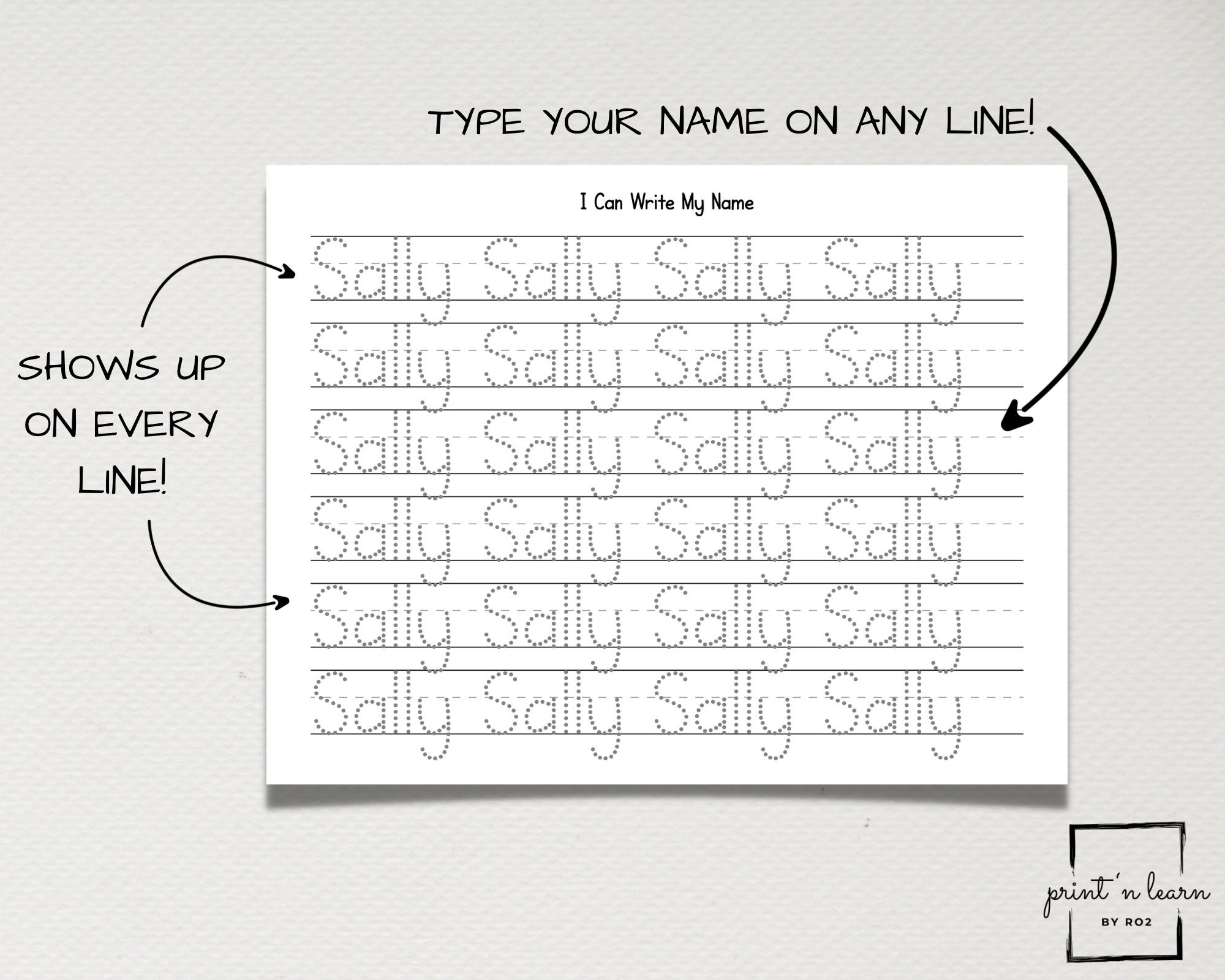 Custom Name Tracing Sheet, Handwriting Practice, Name Writing, Name ...