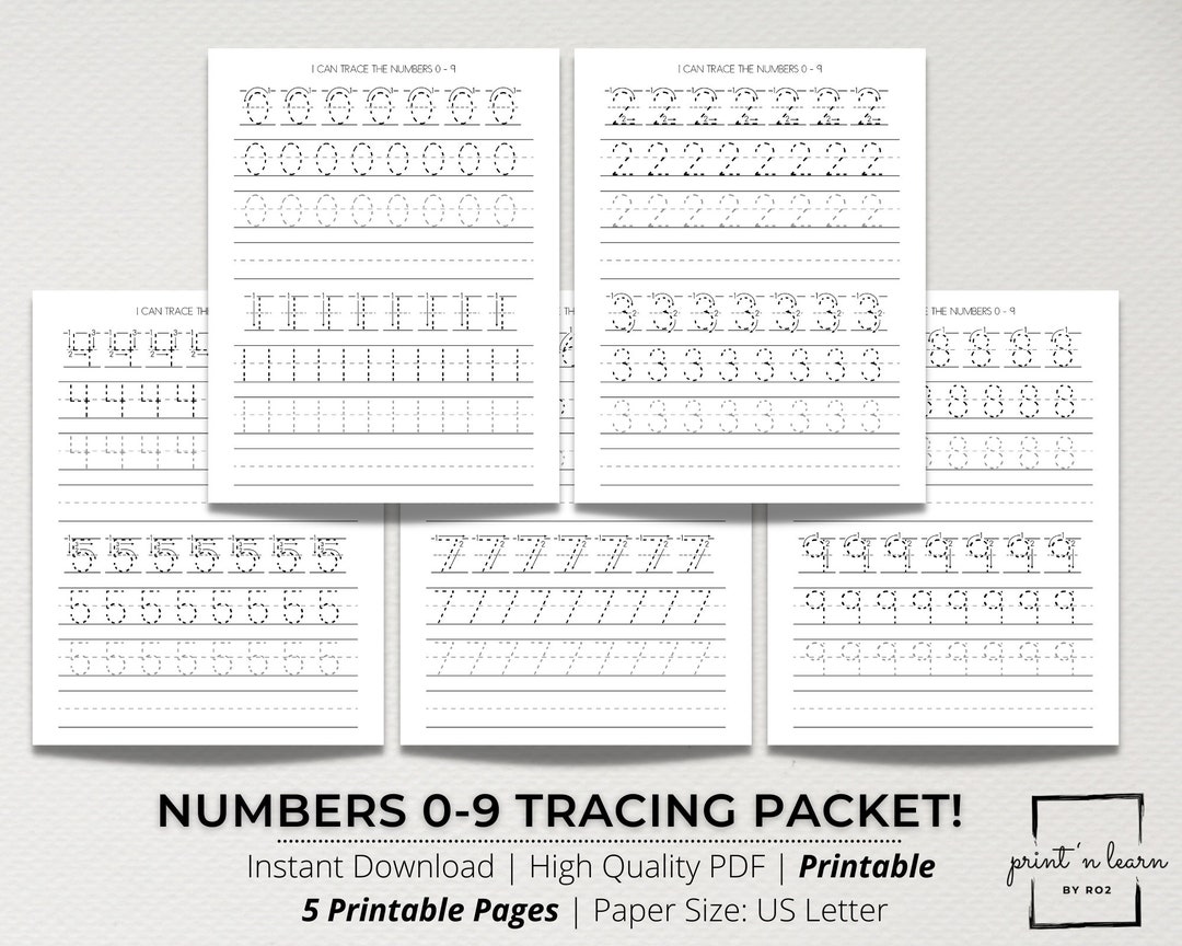 Numbers Worksheet, Handwriting Practice, Number Writing, Number Tracing ...