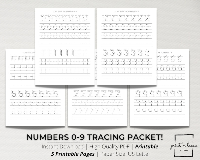 Numbers Worksheet, Handwriting Practice, Number Writing, Number Tracing ...