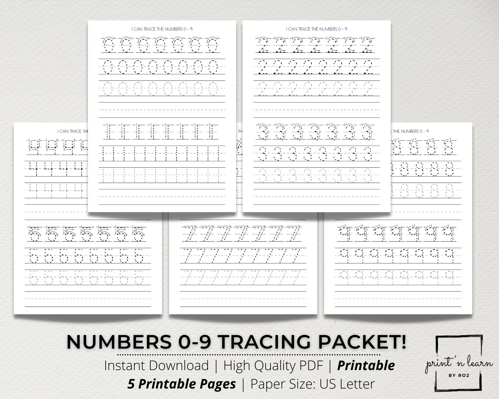 Numbers Worksheet, Handwriting Practice, Number Writing, Number Tracing ...