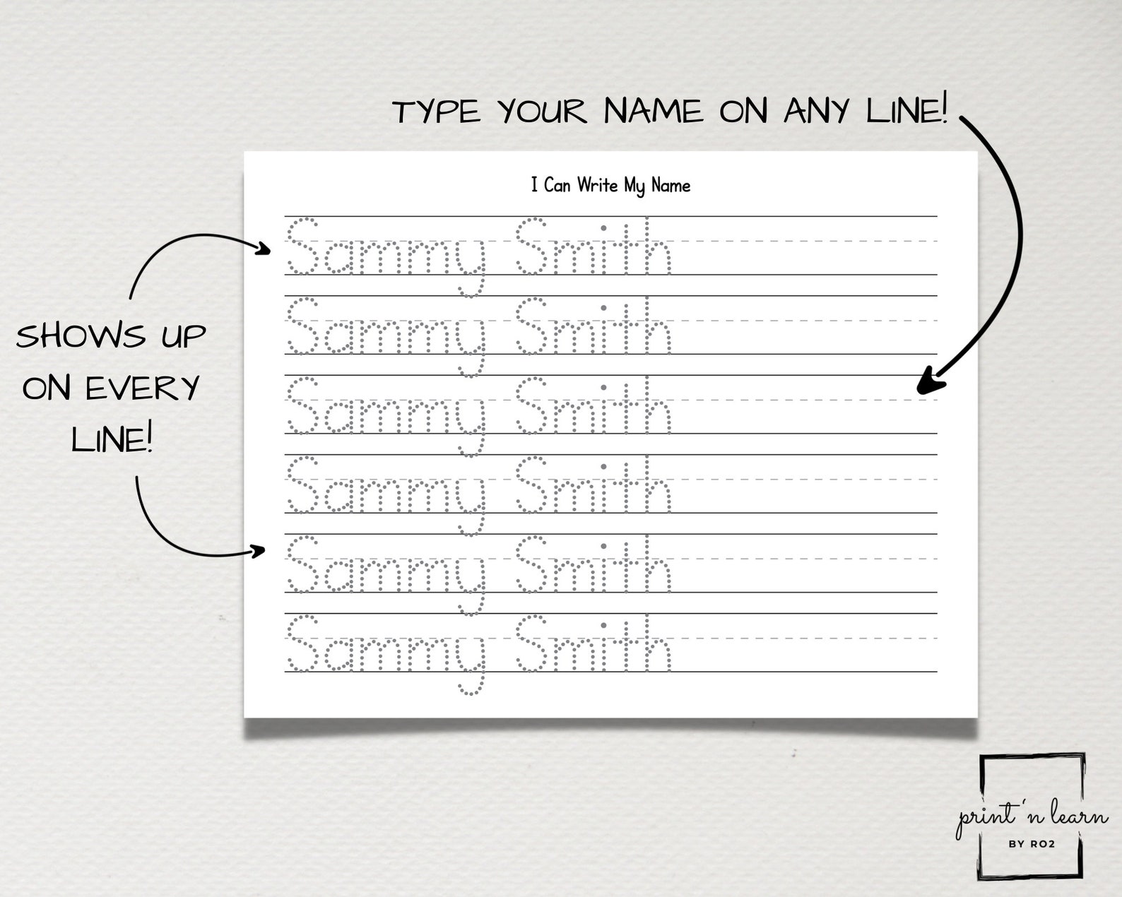 Custom Name Tracing Sheet, Handwriting Practice, Name Writing, Name ...