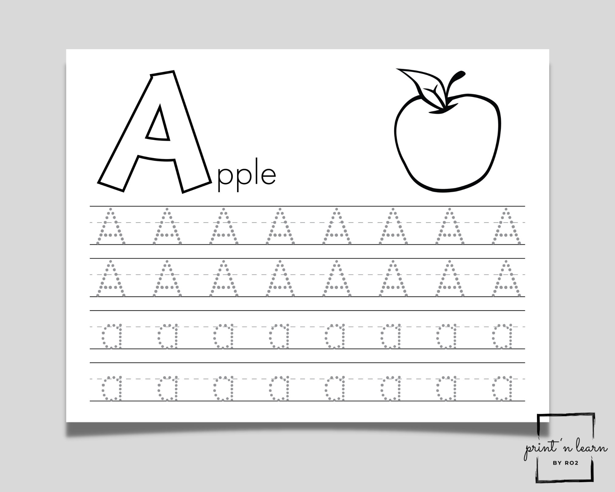 Food Alphabet Worksheet, Handwriting Practice, ABC Writing, Alphabet ...