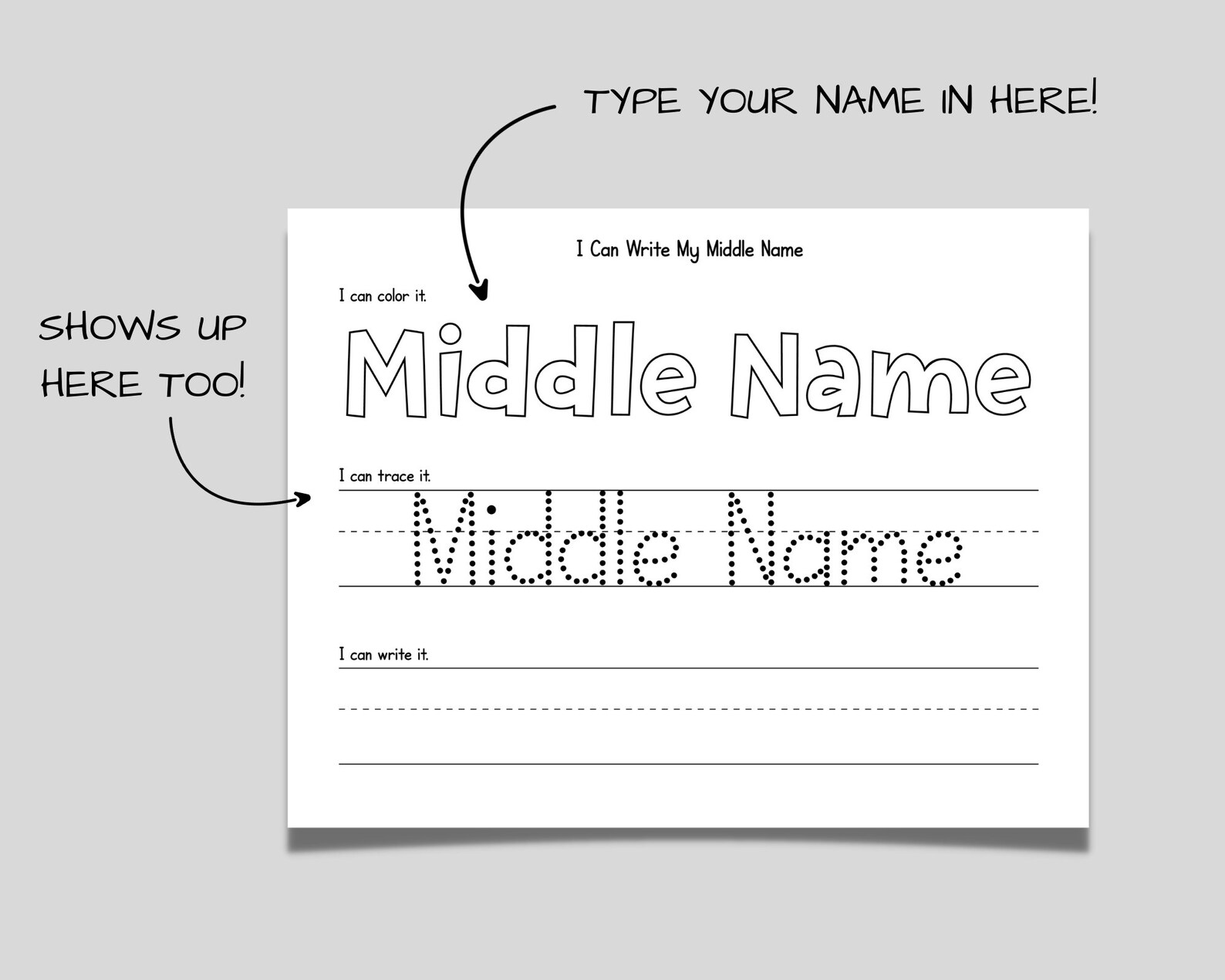 Custom Name Tracing Packet, Handwriting Practice, Name Writing, Name ...