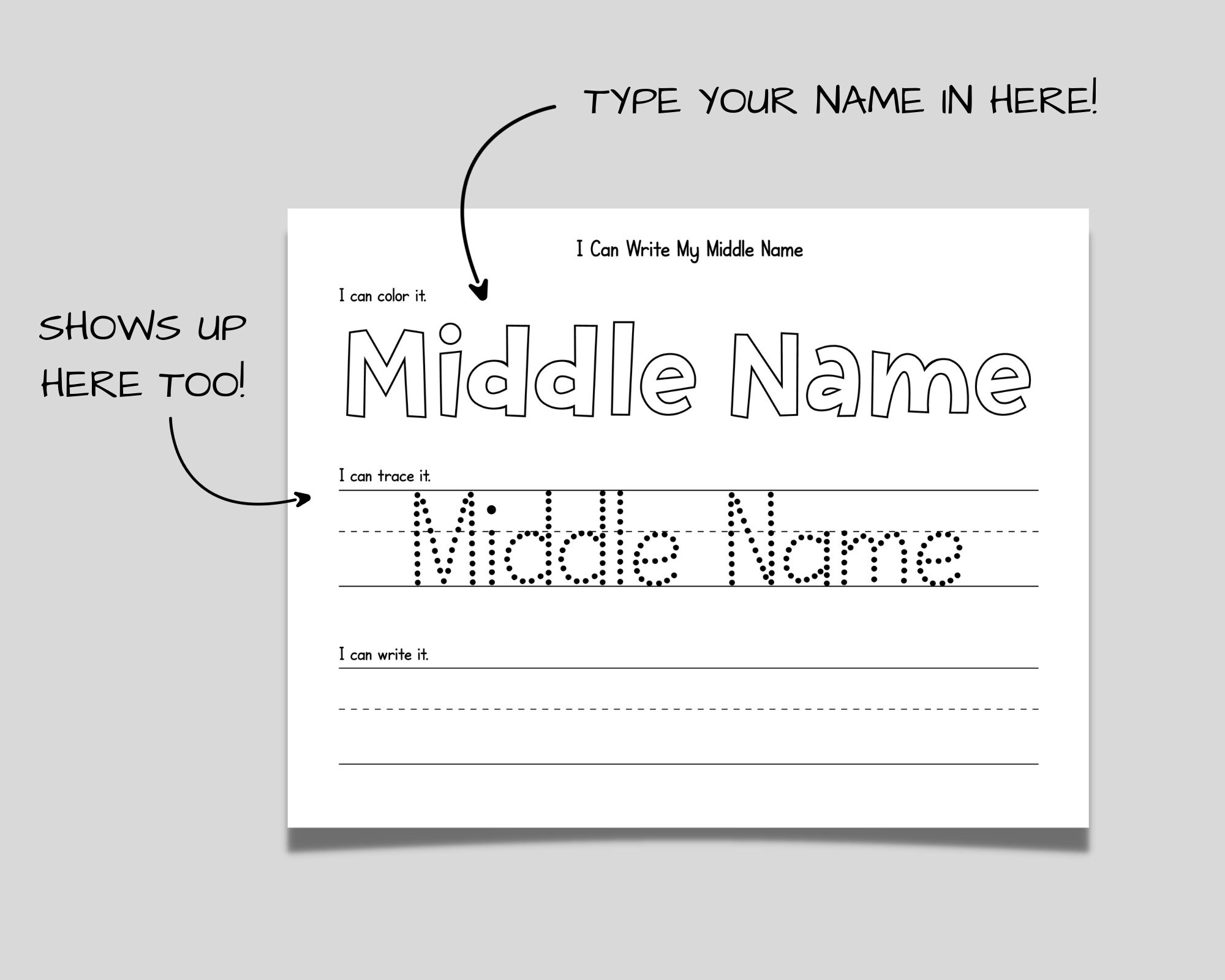 Custom Name Tracing Packet, Handwriting Practice, Name Writing, Name ...