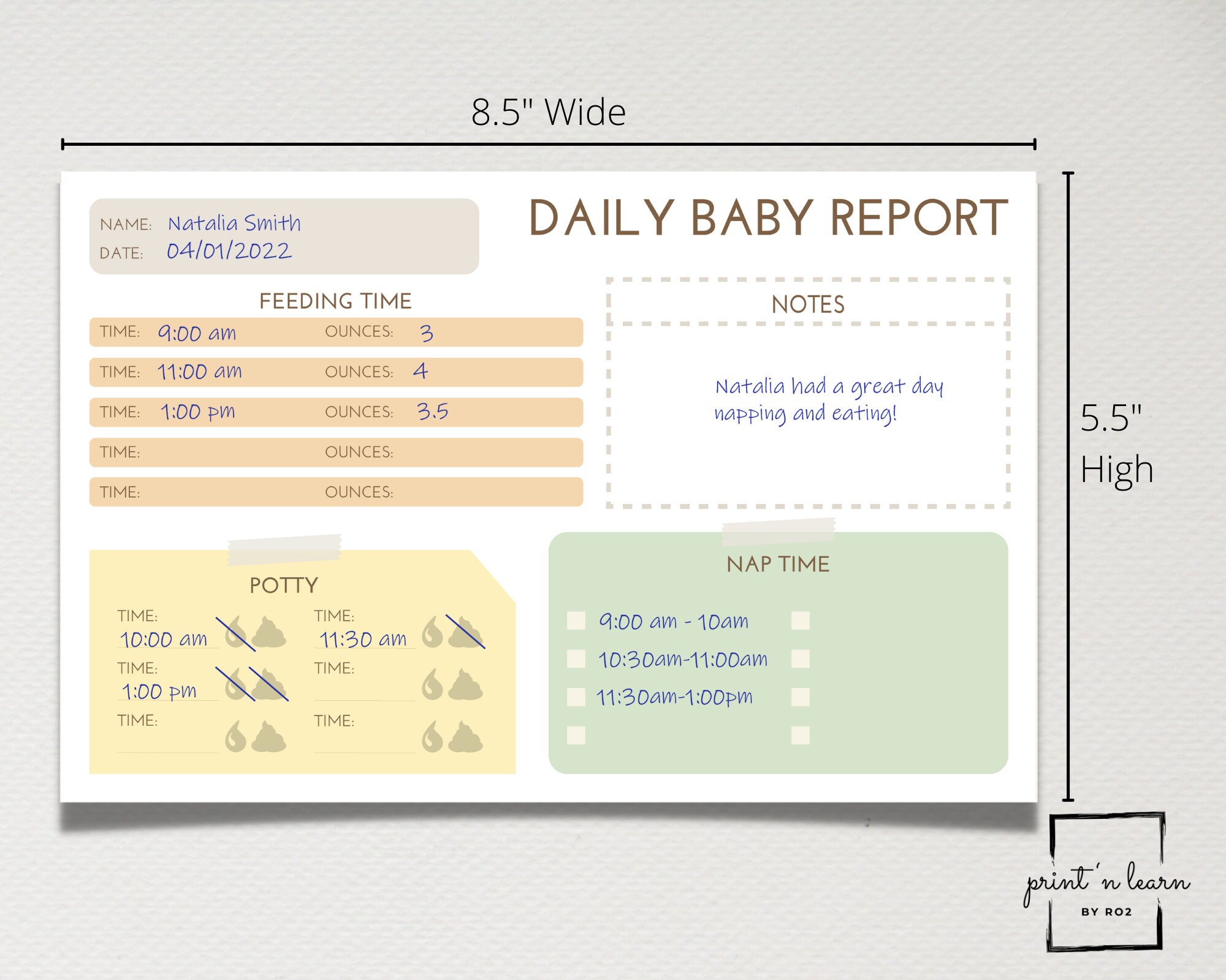 Baby Daily Log Template, Baby Daily Report, Baby Report, Baby Tracker ...