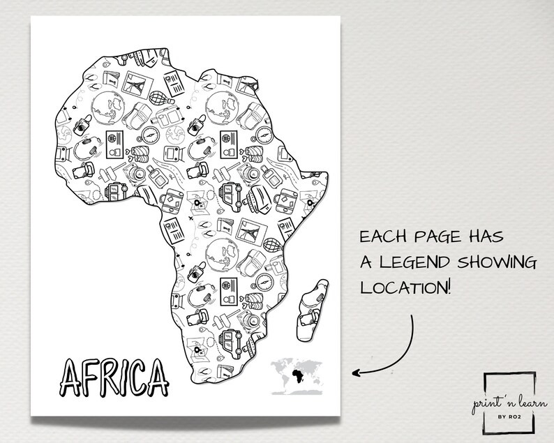 Continents Bundle, Flashcards, Matching, Coloring Pages, Homeschool ...