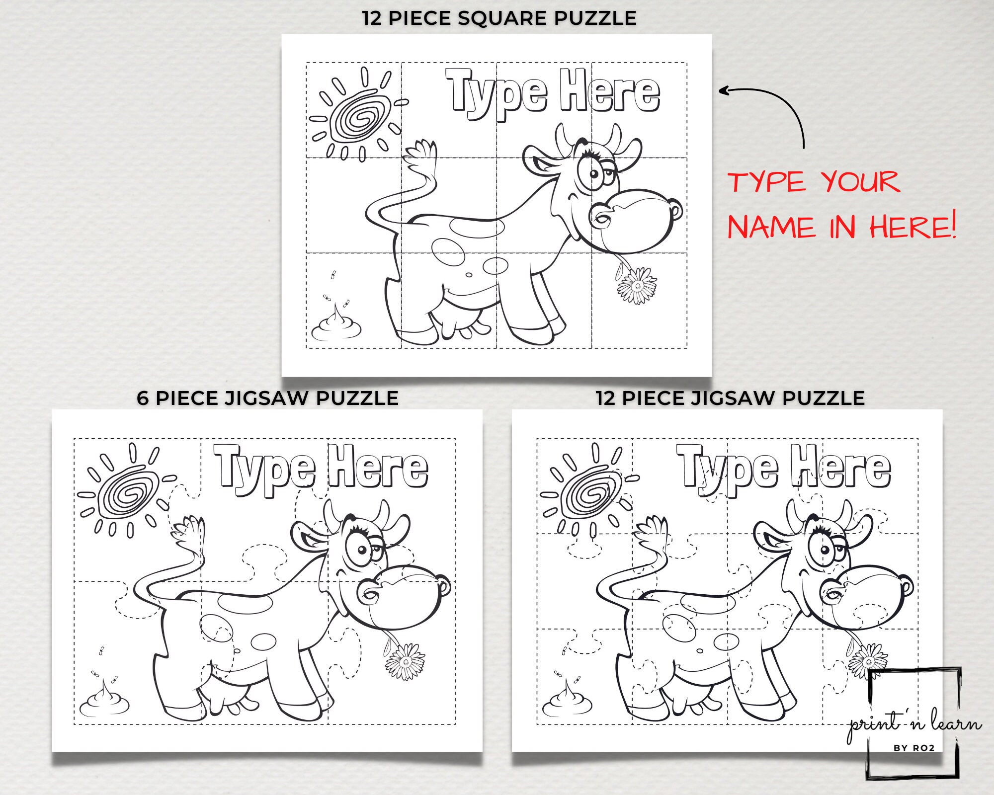Custom Name Puzzles Arts and Crafts Name Worksheet Editable - Etsy