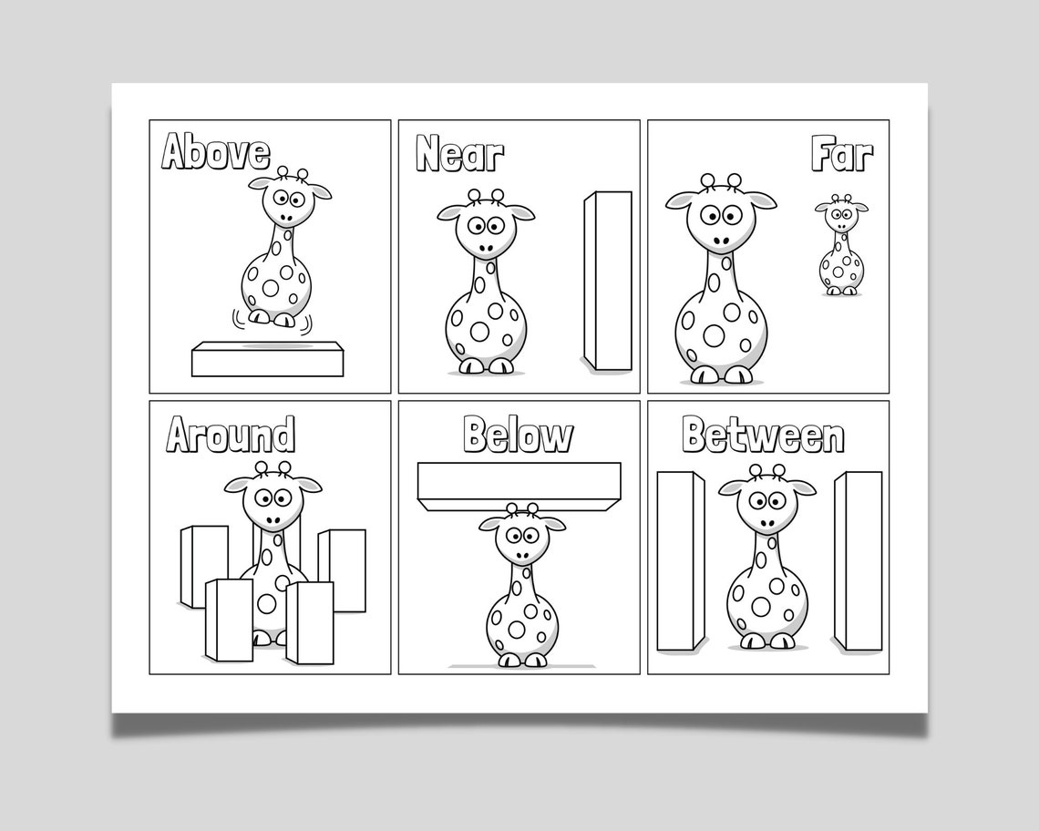 Prepositional Words, COLORING SHEETS, Prepositions Learning Practice ...