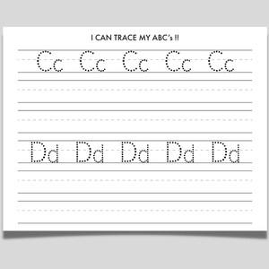 ABC Tracing Sheet, Handwriting Practice, ABC Writing, Alphabet Tracing ...