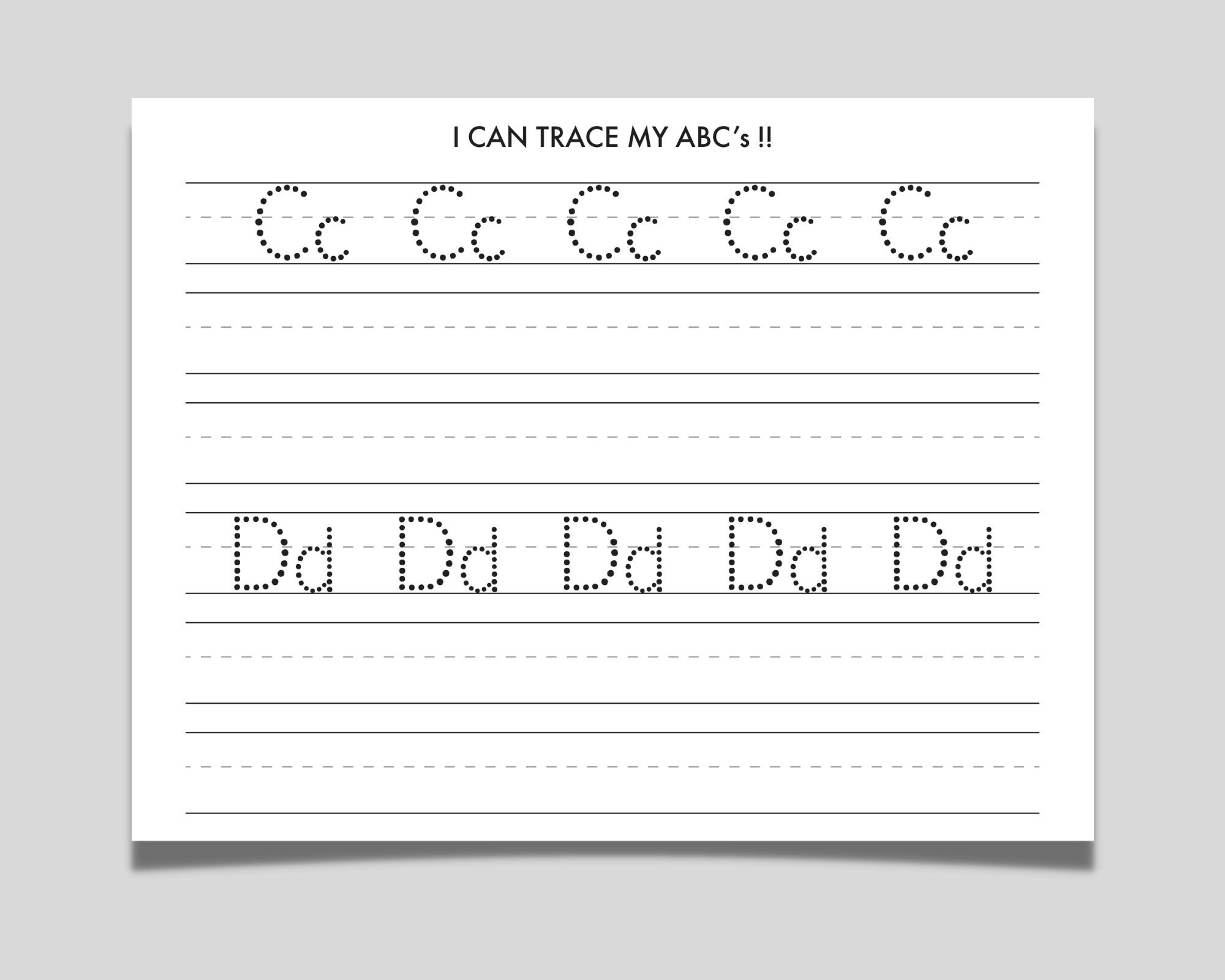 ABC Tracing Sheet, Handwriting Practice, ABC Writing, Alphabet Tracing ...