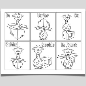 Prepositional Words, COLORING SHEETS, Prepositions Learning Practice ...