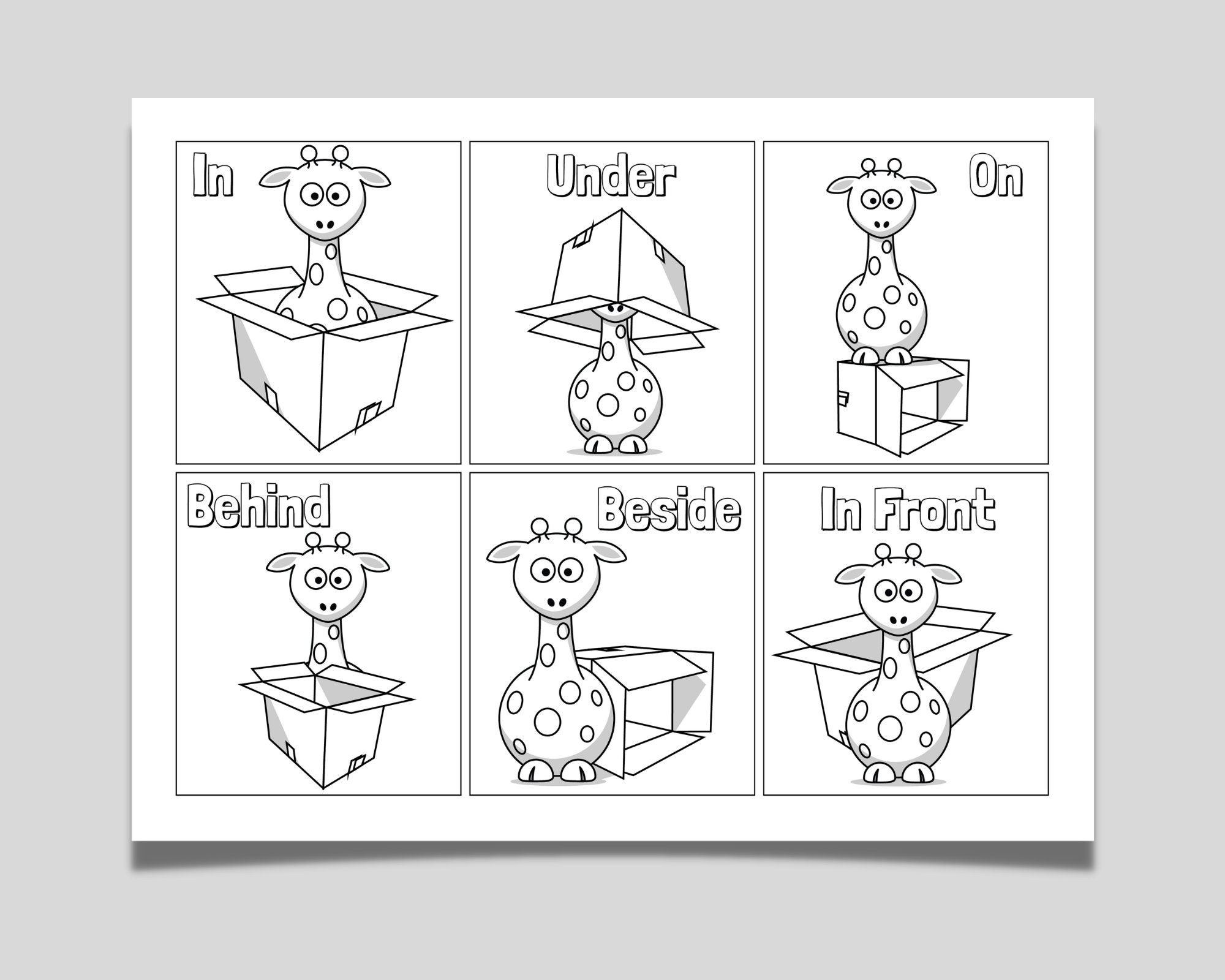 Preposition Coloring Pages Preposition Coloring Pages