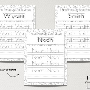 CUSTOM Name Tracing Packet, Handwriting Practice, Name Writing, Name ...
