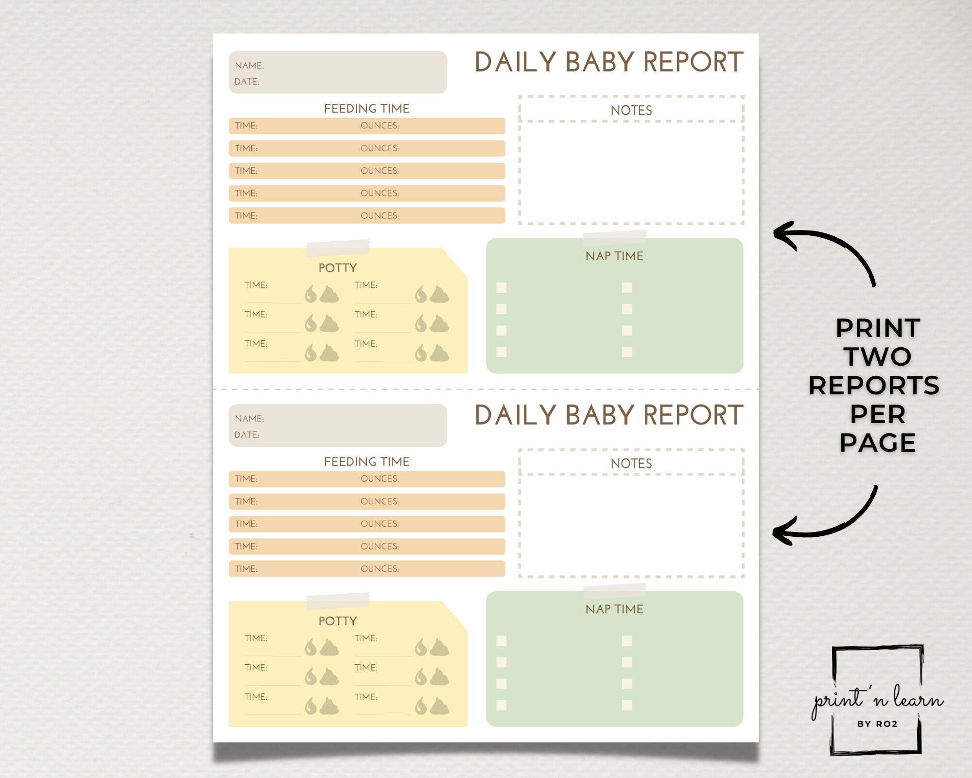 Baby Daily Log Template, Baby Daily Report, Baby Report, Baby Tracker ...