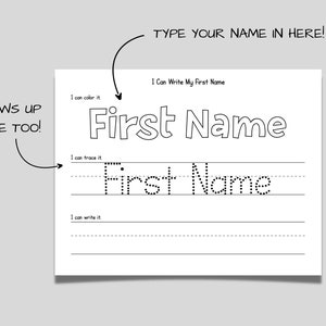 Custom Name Tracing Packet, Handwriting Practice, Name Writing, Name ...