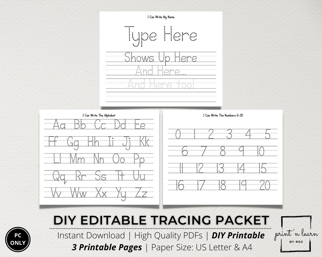 Custom Name Tracing Packet, Handwriting Practice, Name Writing, Name ...