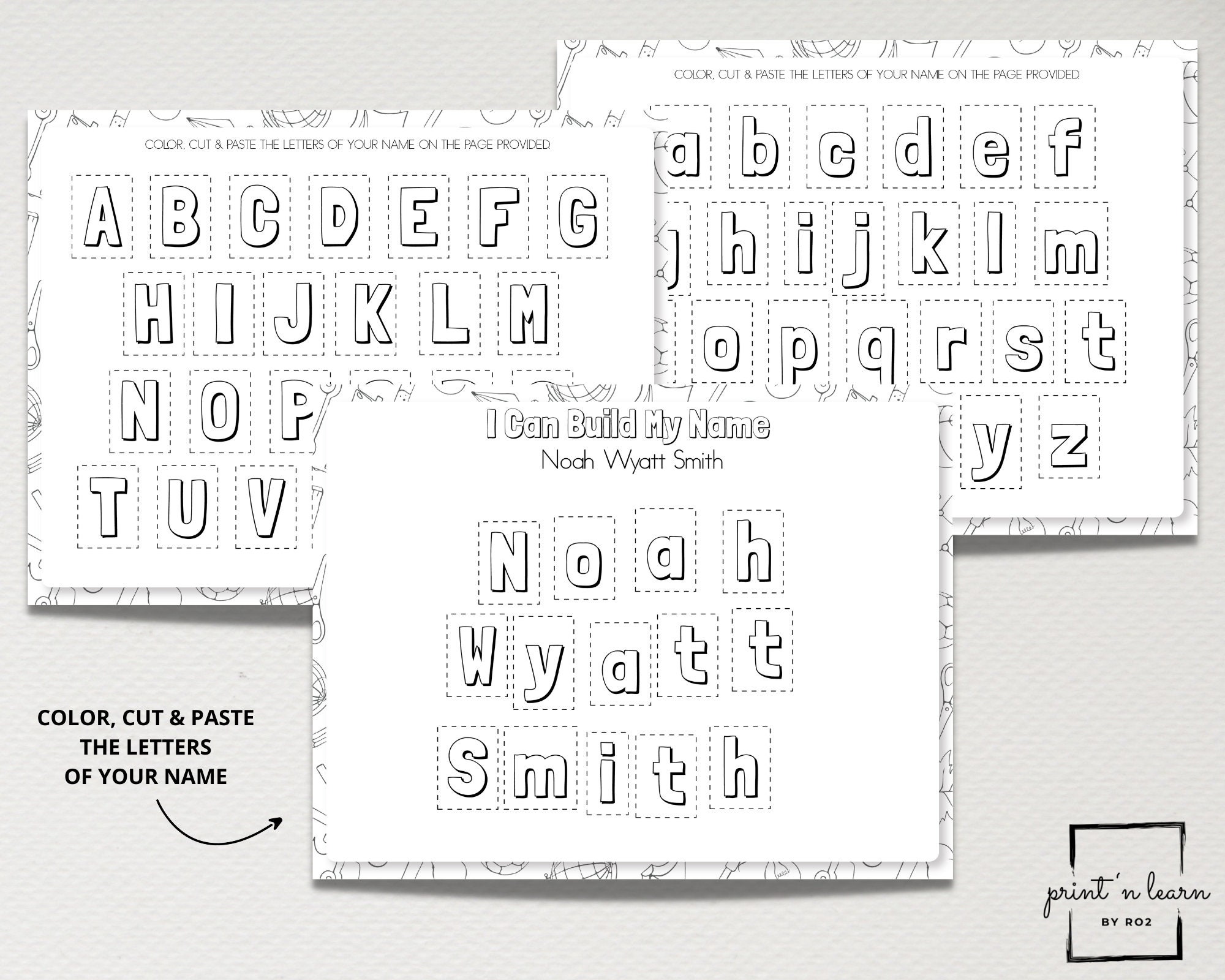 CUSTOM Name Tracing Packet Handwriting Practice Name - Etsy