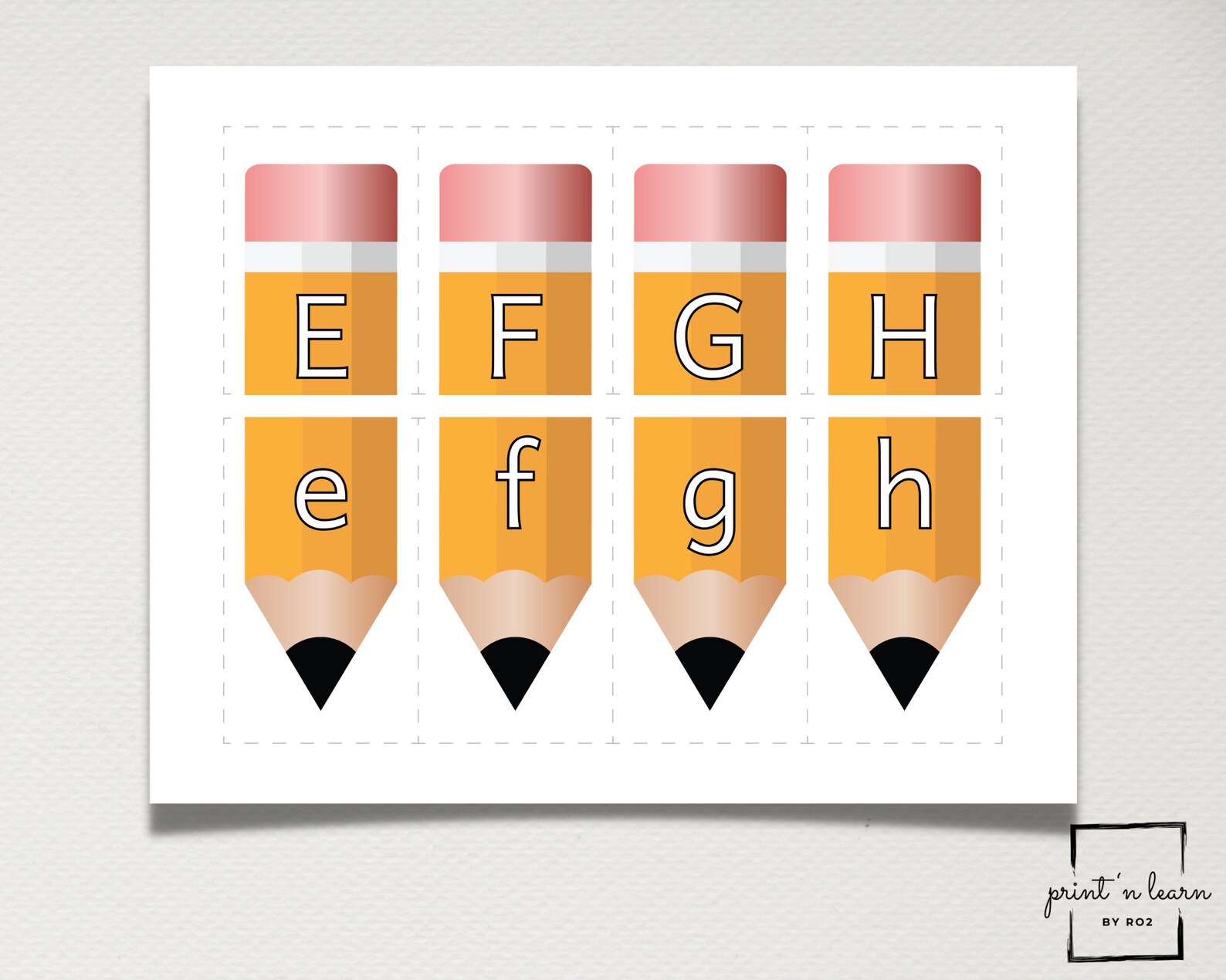 Alphabet Matching Cards Alphabet Letter Uppercase and - Etsy