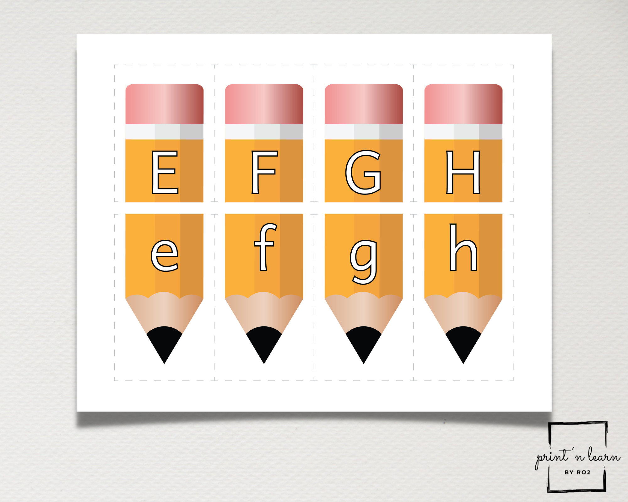 Alphabet Matching Cards Alphabet Letter Uppercase and - Etsy