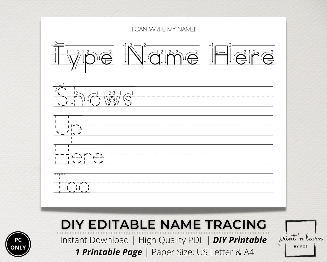 Custom Name Tracing Sheet, Handwriting Practice, Name Writing, Name ...