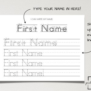 Custom Name Tracing Sheet, Handwriting Practice, Name Writing, Name ...