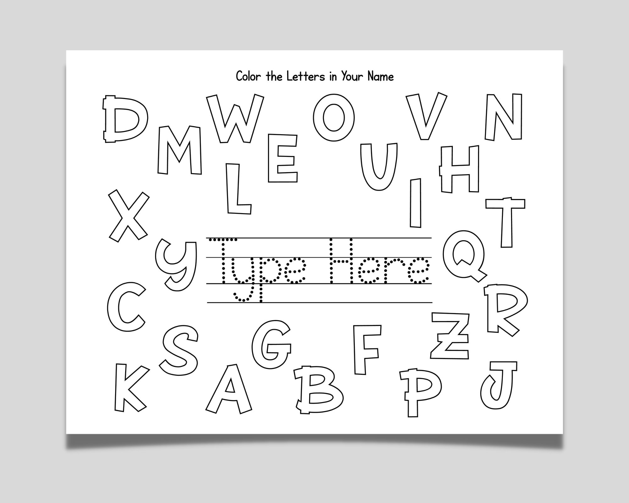 Custom Name Tracing Packet, Handwriting Practice, Name Writing, Name ...