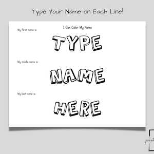 Custom Name Coloring Sheet, Handwriting Practice, Name Writing, Name ...